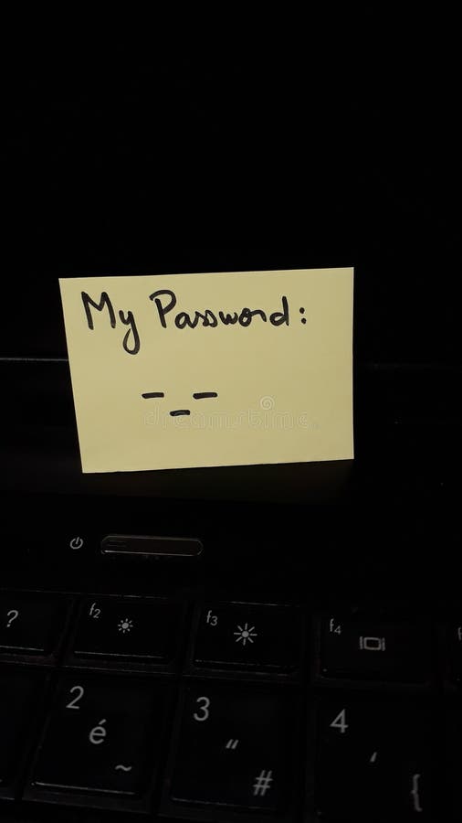 My Password : -_- on Sticky Notes Stock Photo - Image of forgot, notes ...