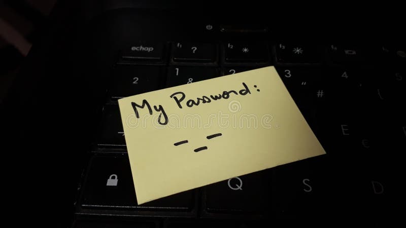 My Password : -_- on Sticky Notes Stock Image - Image of unlock, notes ...