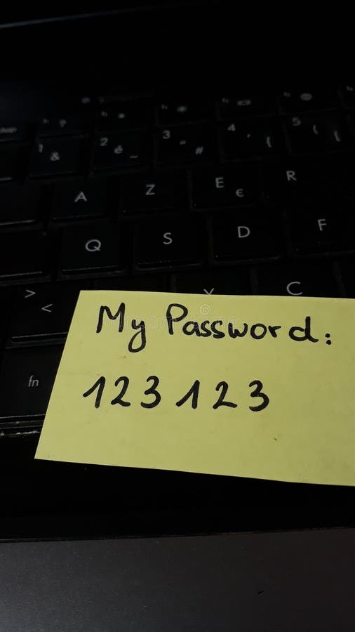 My Password : 123123 on Sticky Notes Stock Image - Image of internet ...