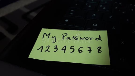 My Password : 12345678 on Sticky Notes Stock Photo - Image of text ...