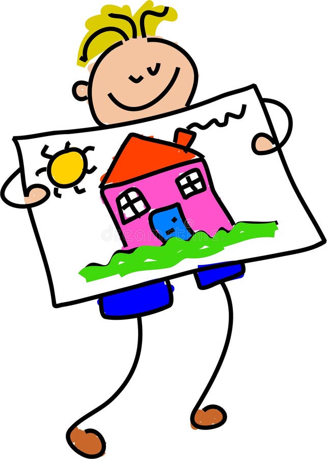 Cartoon: my home stock vector. Illustration of flowers - 686718