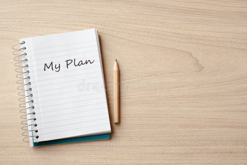 My plan stock photo. Image of paper, notebook, pencil - 78234114