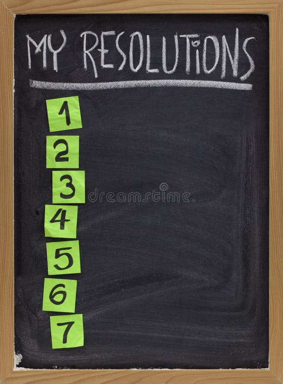 My resolutions list stock image. Image of black, blackboard - 12346117