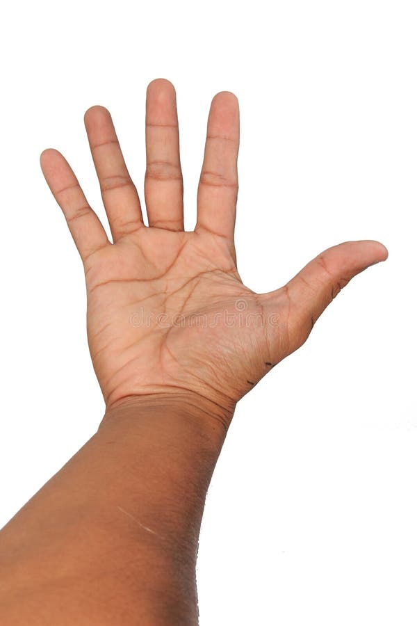 My Right Hand Ready To Do Hi-five Stock Image - Image of brown, five ...