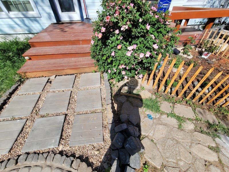 My Shadow on Backyard Project Stock Photo - Image of sand, stones ...