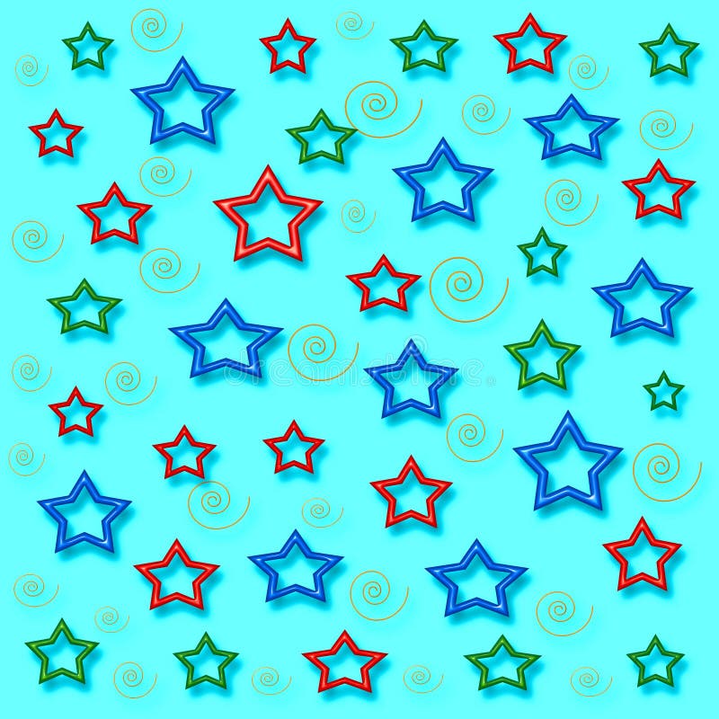 Colorful Numbers and Stars Kids Background Seamless Pattern Stock ...