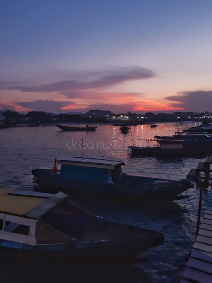 My sunset harbour stock photo. Image of sunset, ship - 275682432