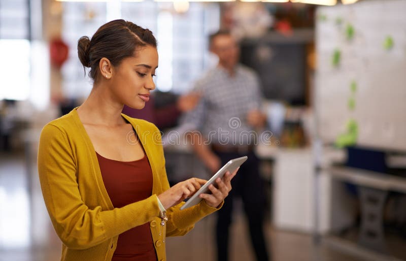 My Tablet Helps Me Innovate Easily. a Businesswoman Using a Digital ...