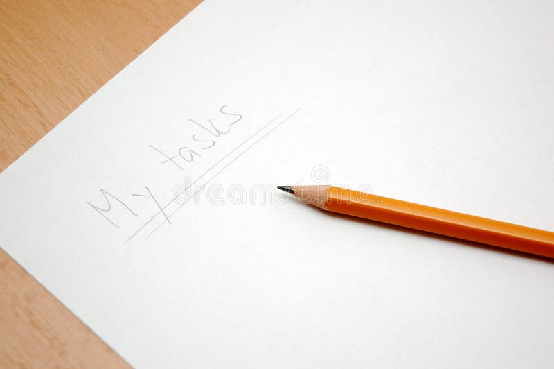 My tasks stock photo. Image of tasks, list, desk, paper - 15325356