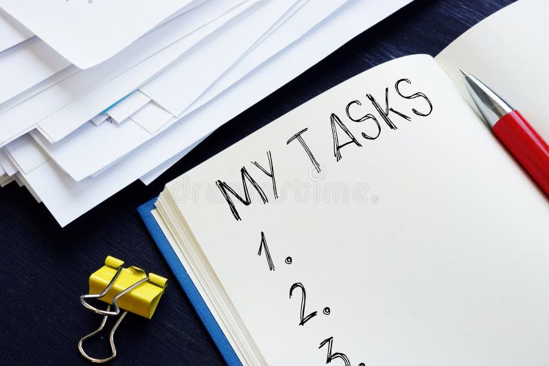 My Tasks are Shown Using the Text Stock Image - Image of background ...