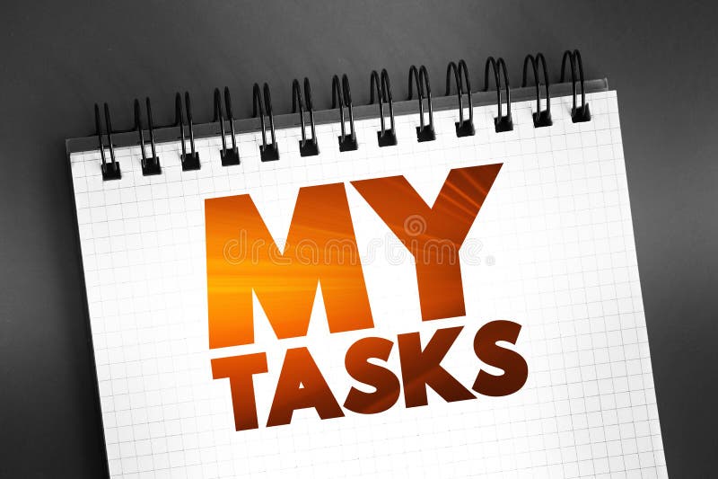 My Tasks Text Quote on Notepad, Concept Background Stock Image - Image ...