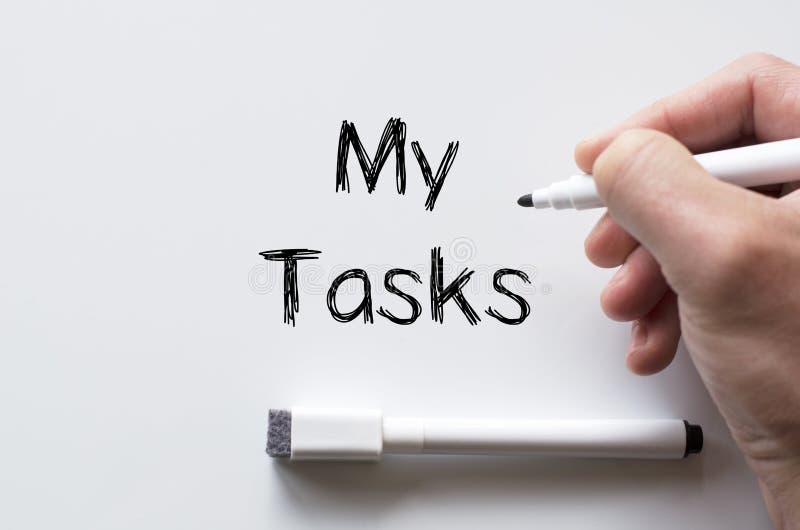 My Tasks Written on Whiteboard Stock Photo - Image of homework, succeed ...