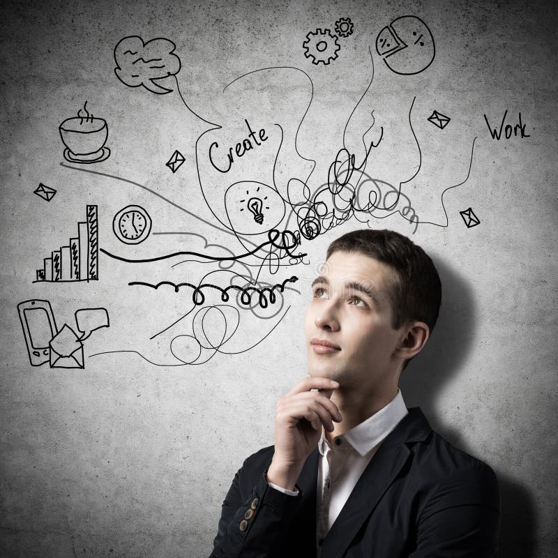 My thoughts stock photo. Image of head, sketch, student - 59843024