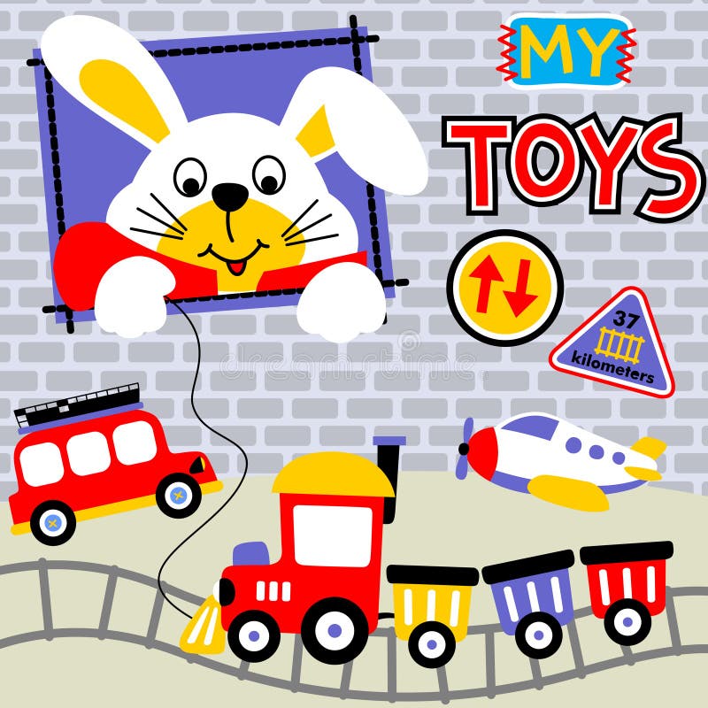 My toys stock vector. Illustration of draw, rabbit, sign - 99264195