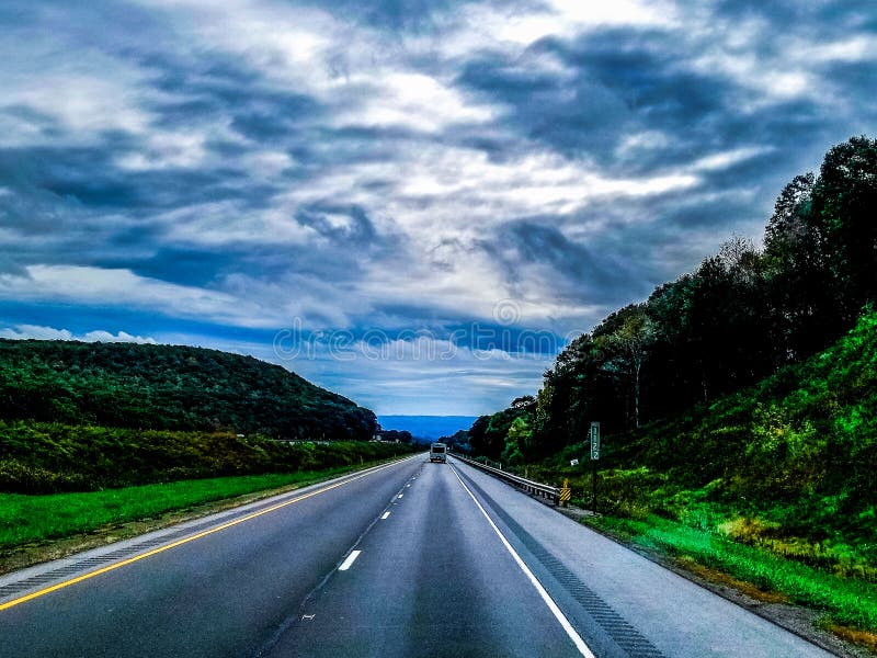 My View As an Over the Road Tractor Trailer Driver Stock Image - Image ...