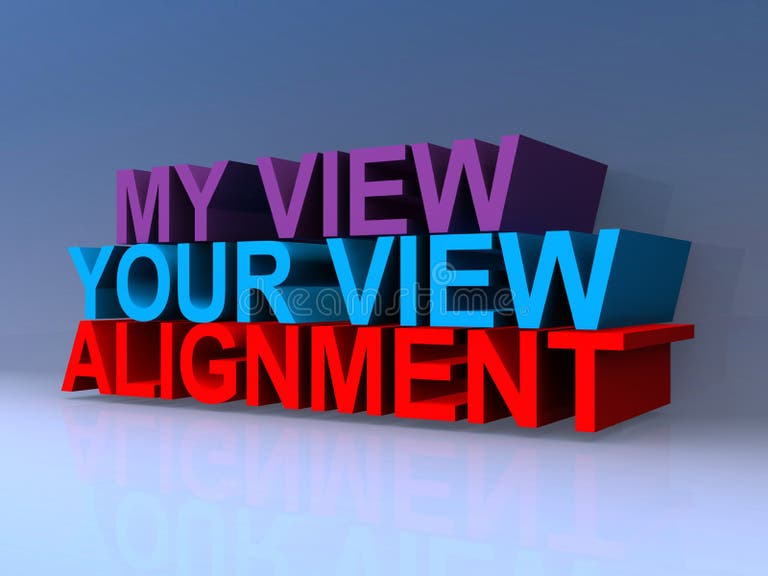 My View Your View Alignment on Blue Stock Illustration - Illustration ...
