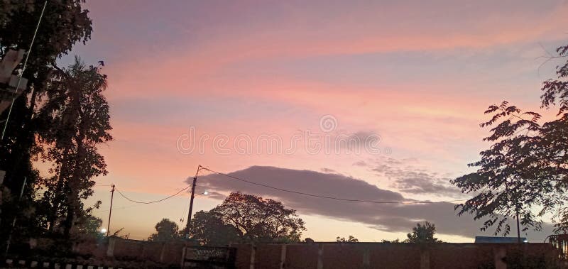 My village evening at 7 pm stock photo. Image of evening - 256678868