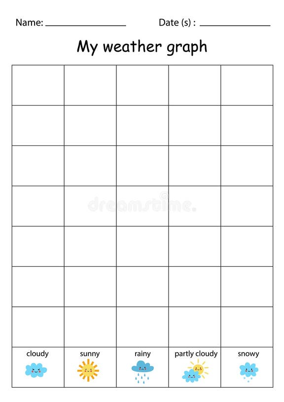 My Weather Graph. Worksheet for Learning Weather Stock Vector ...