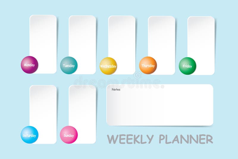 My Week Planner Vector in Color Stock Vector - Illustration of page ...