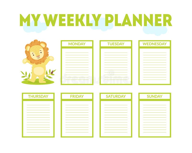 Weekly Planner Template, Organizer and Schedule with Place for Notes ...