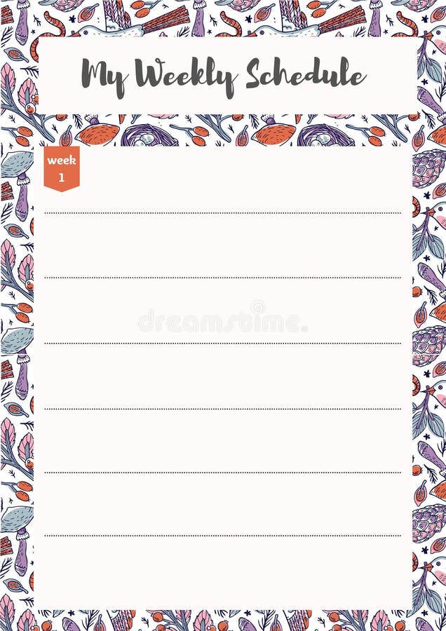 My Weekly Schedule. Planner. Organiser and Schedule with Place for ...