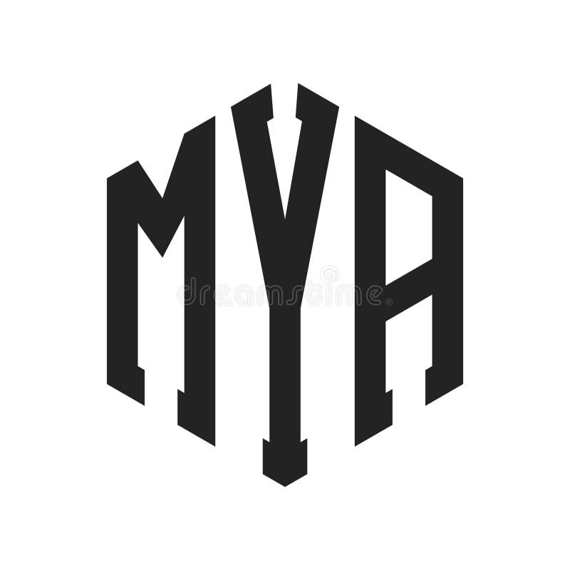 MYA Logo Design. Initial Letter MYA Monogram Logo Using Hexagon Shape ...