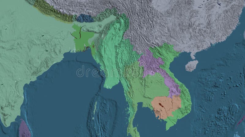 Myanmar Area. Administrative Map Stock Illustration - Illustration of ...