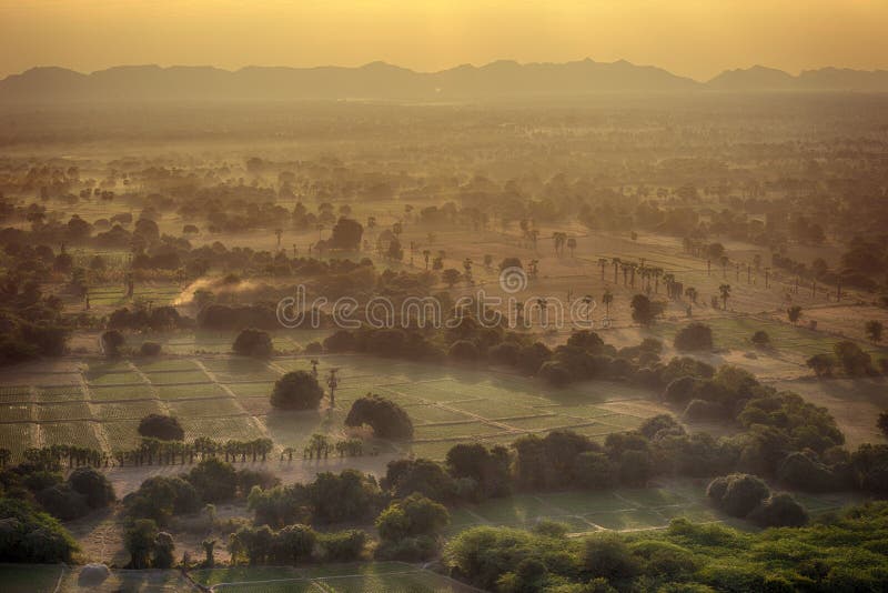 Myanmar Bagan Farm Harmony Meadow Stock Image - Image of meadow ...