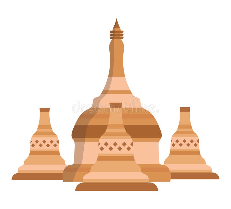 Myanmar Bagan Temple Illustration Stock Illustration - Illustration of ...