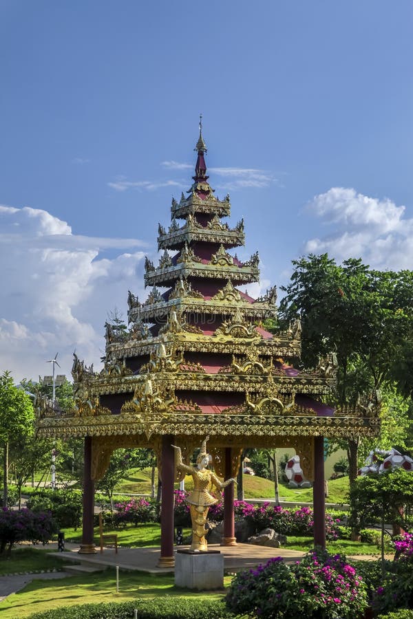 Myanmar building stock photo. Image of pavilion, spire - 46053182