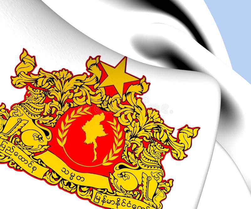 Myanmar Coat of Arms. stock illustration. Illustration of ensign - 83929972