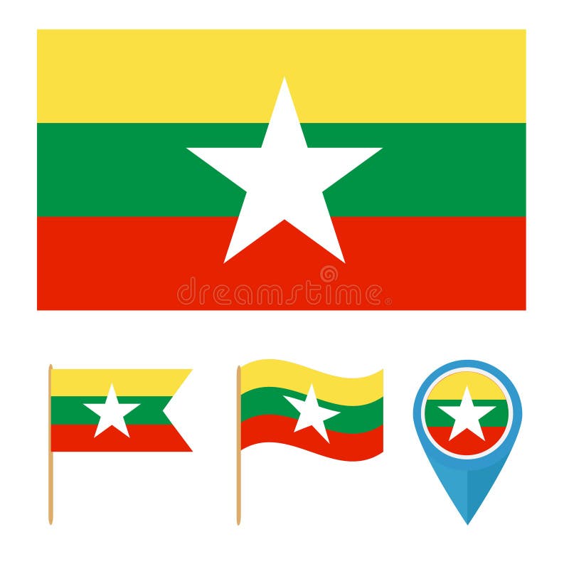 Myanmar,country flag stock illustration. Illustration of color - 59587459