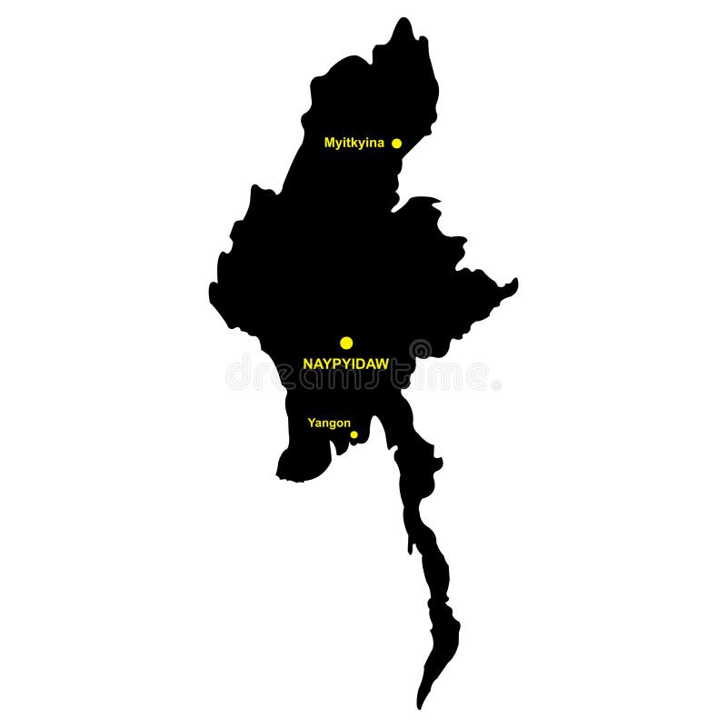 Myanmar country map stock vector. Illustration of independence - 300638943