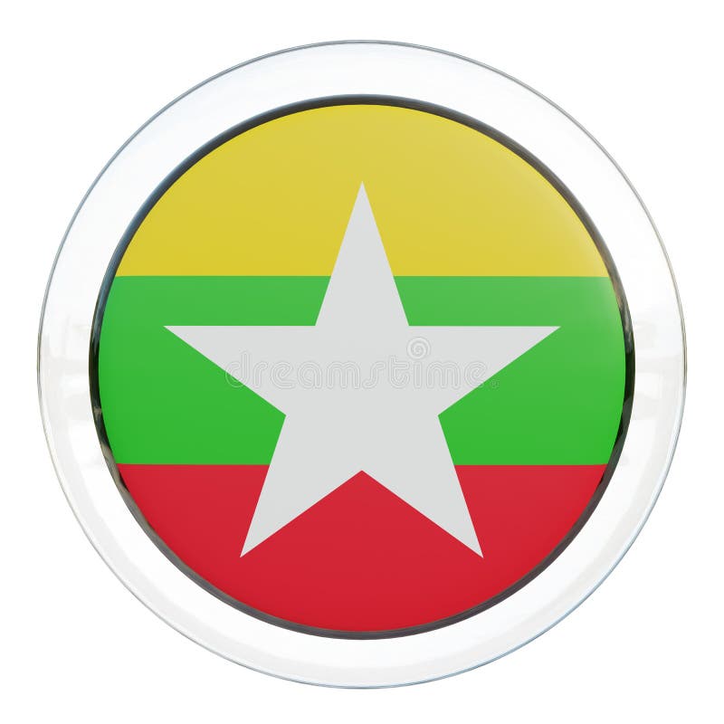 Myanmar 3D flag stock illustration. Illustration of sticker - 255013681