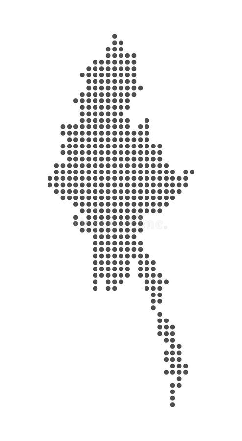 Myanmar - Dotted Map. Map Formed by Dots Stock Illustration ...