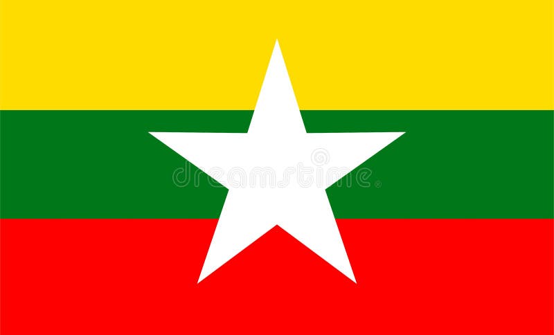 Myanmar Flag Design Vector stock vector. Illustration of world - 266414641