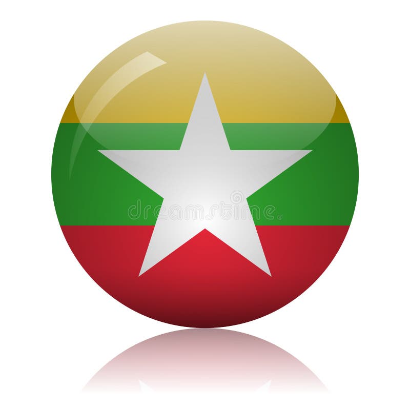 Myanmar Flag Glass Icon Vector Illustration Stock Vector - Illustration ...