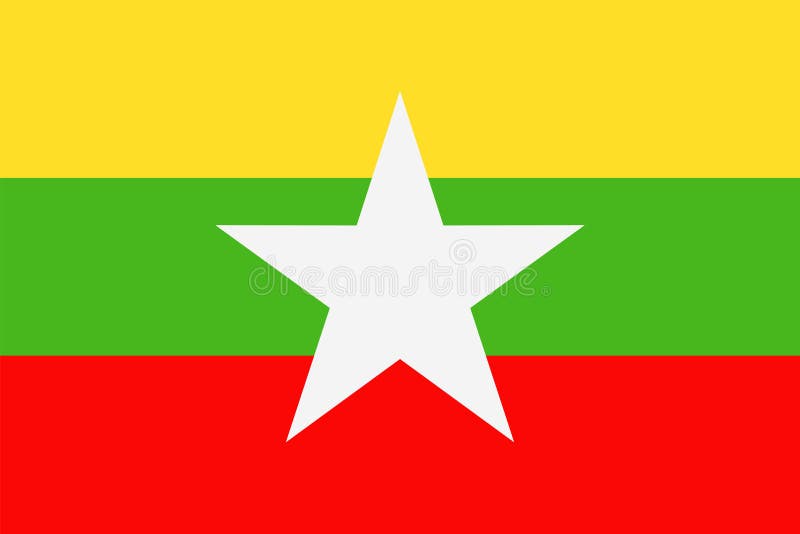 Myanmar Flag Vector Flat Icon Stock Illustration - Illustration of ...