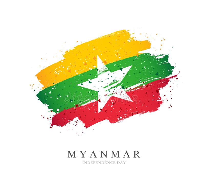 Myanmar Flag In The Form Of A Big Heart Stock Vector Illustration Of