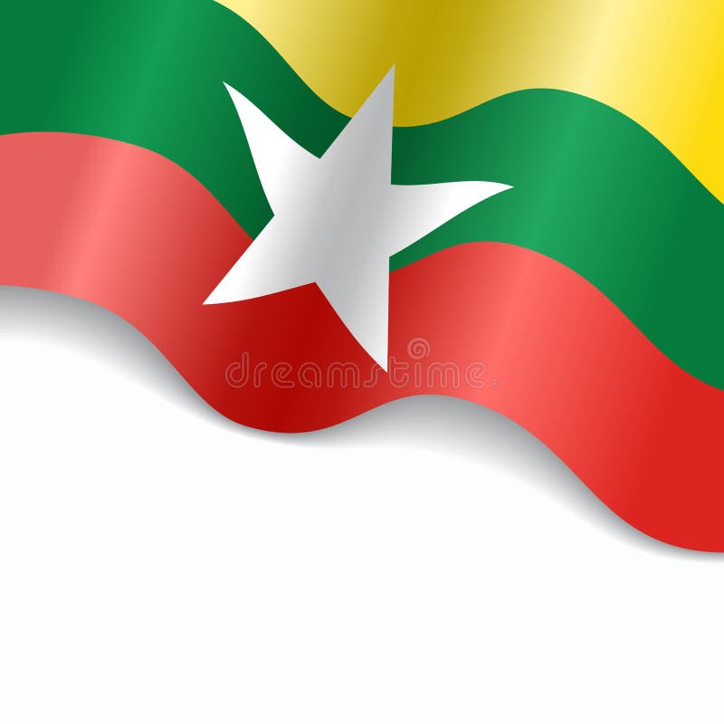 Myanmar Flag Wavy Abstract Background. Vector Illustration. Stock ...