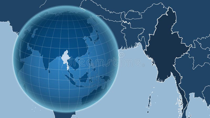 Myanmar - Solid. Country and Globe, Composition Stock Illustration ...