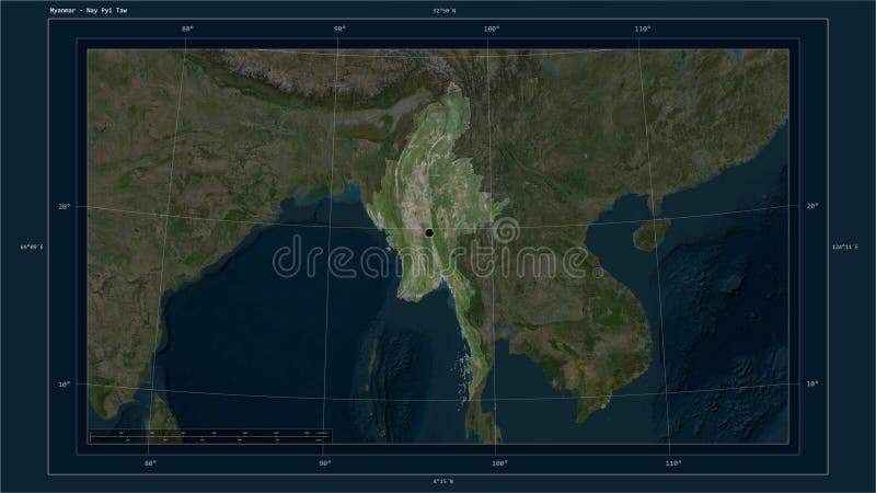 Myanmar Highlighted - Composition. High-res Satellite Stock ...