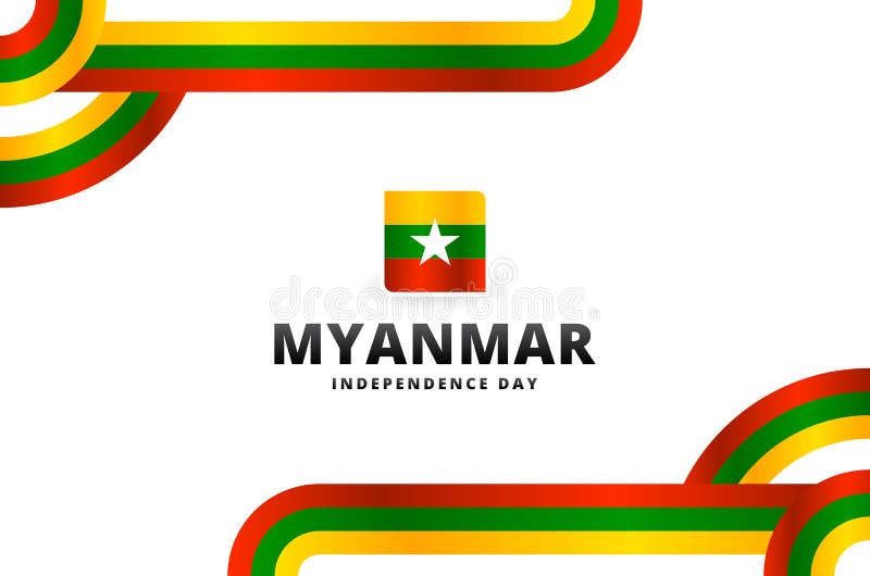 Myanmar Independence Day Vector Design Illustration Stock Illustration ...