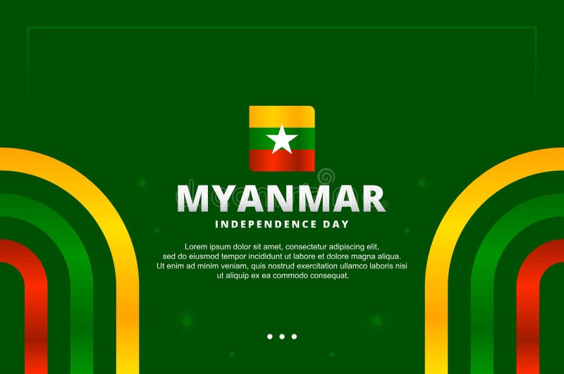 Myanmar Independence Day Vector Design Illustration Stock Illustration ...