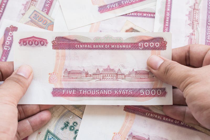 Myanmar kyat banknote stock photo. Image of debt, asian - 65691120