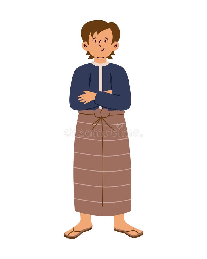 Myanmar man character stock vector. Illustration of myanmar - 310677642