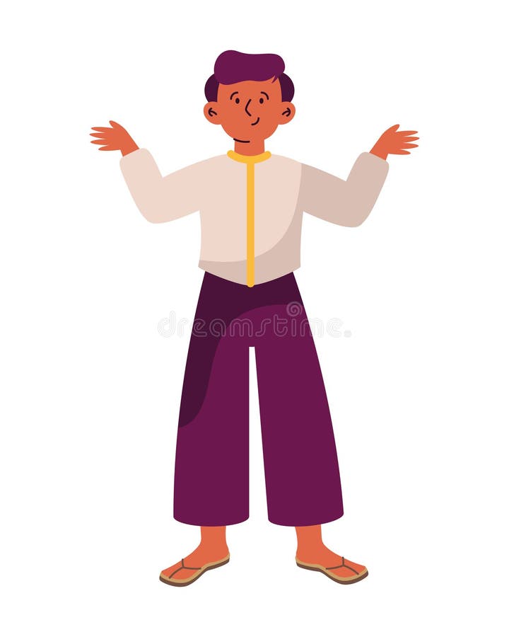 Myanmar man standing stock illustration. Illustration of isolated ...