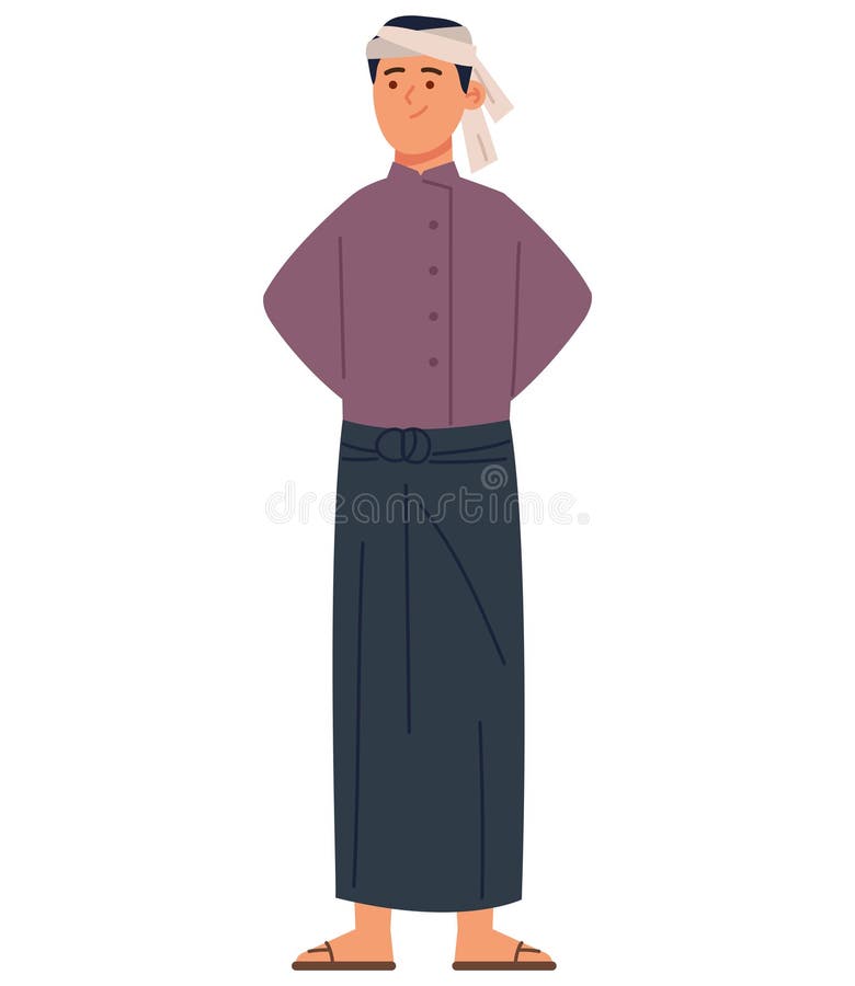 Myanmar man standing stock vector. Illustration of clothes - 312149508