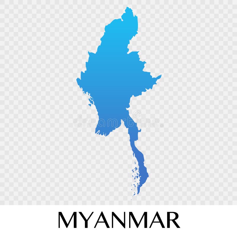Myanmar Map In Asia Continent Illustration Design Stock Vector ...