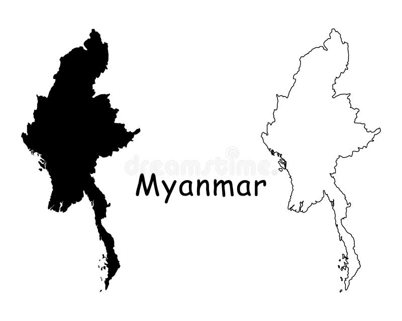 Myanmar Country Detailed Editable Map Stock Vector - Illustration of ...